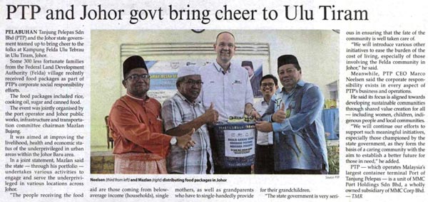 Pelabuhan Tanjung Pelepas Sdn Bhd. - PTP and Johor govt bring cheer to ...